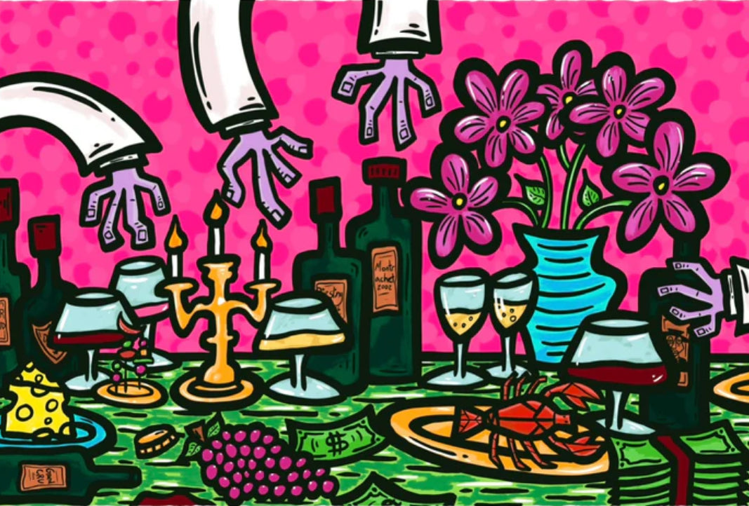 The wite party med sort ramme. – Galleri Fenka